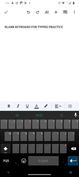 empty keyboard text