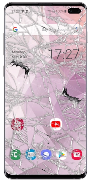 broken realistic screen