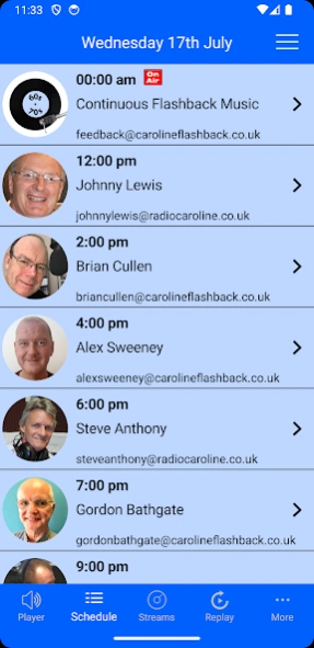 caroline flashback schedule