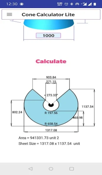 cone template calculator