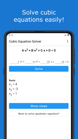 cubic equation solver