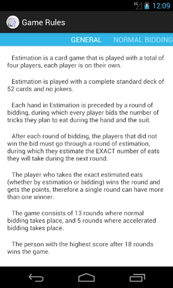 estimation cards rules