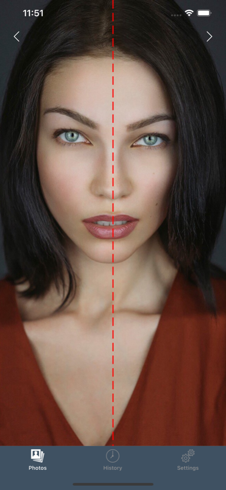 asymmetrical face test
