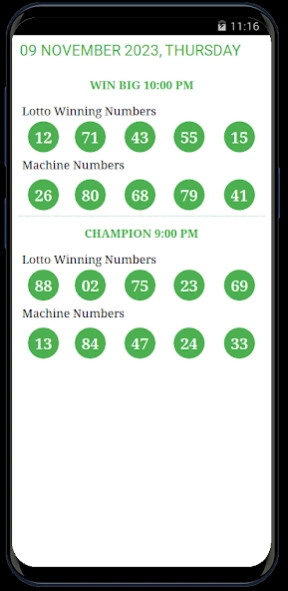 Green lotto results store