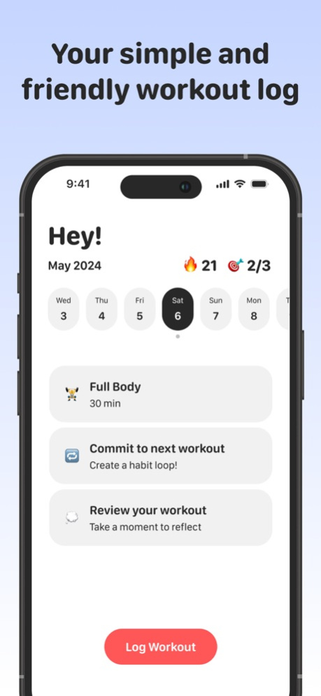 simple workout log iphone
