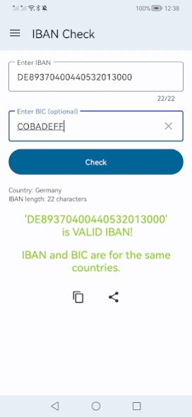 validate iban
