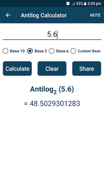 Antilog calculator online store