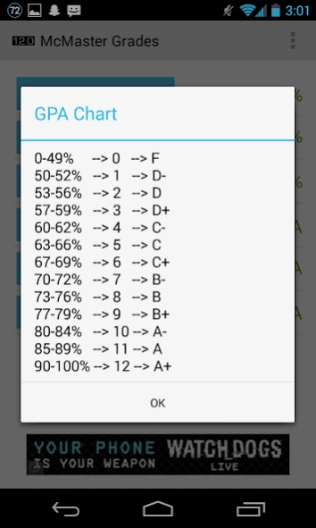 grade scale mcmaster