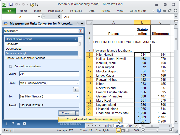 Measurement Units Converter For Excel Free Download