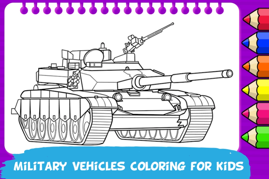 military vehicles coloring book