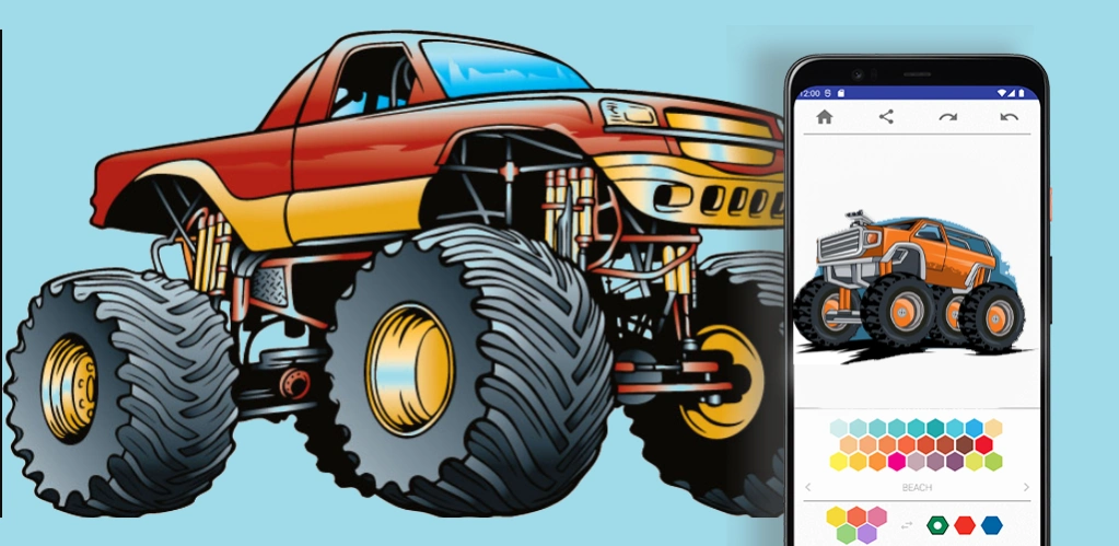 bigfoot monster truck coloring book
