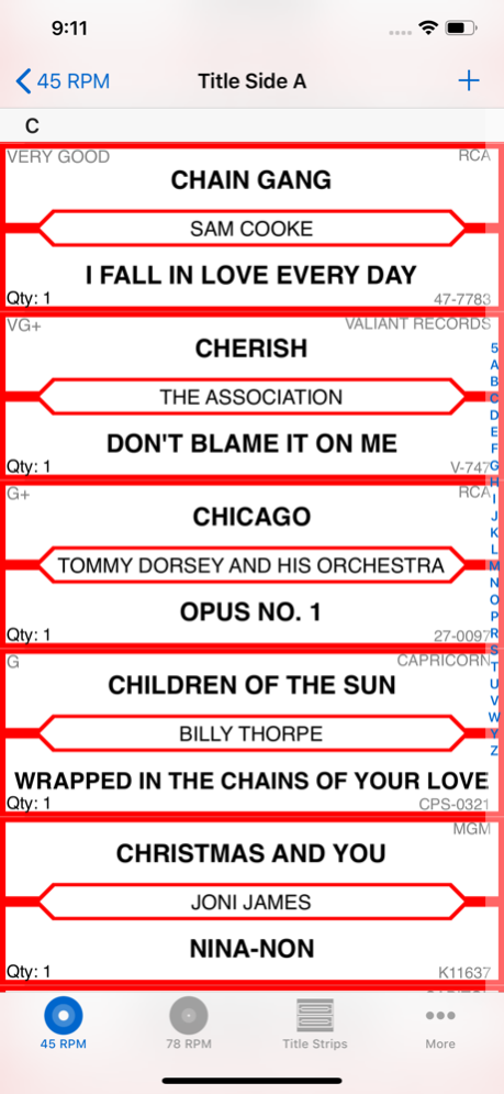 jukebox selection labels