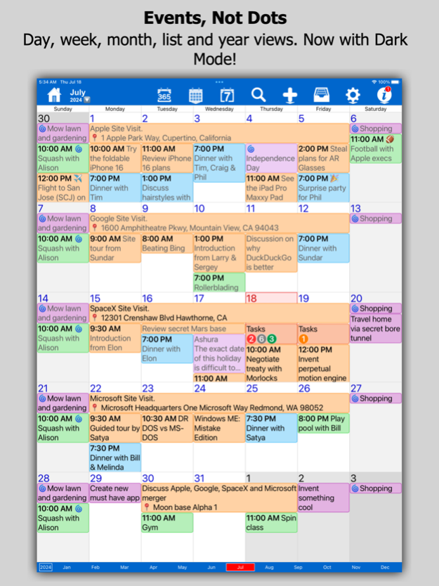 weekly calendar widget