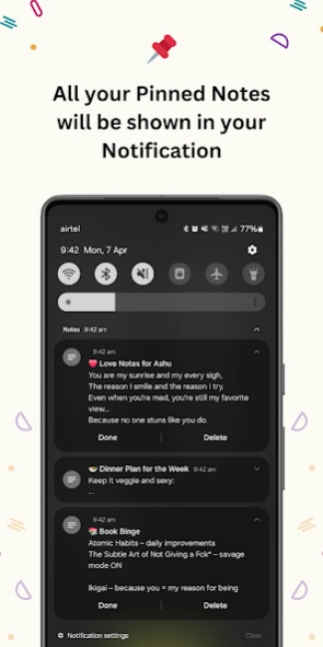 pinned notes on iphone