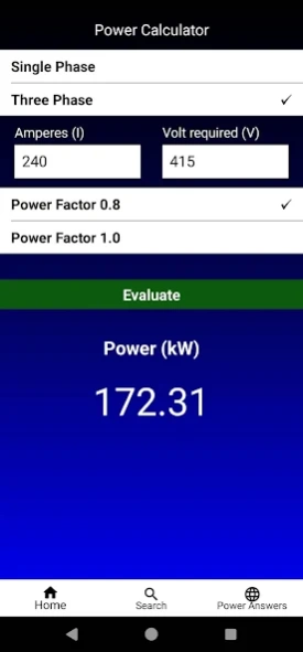 2 phase current calculator