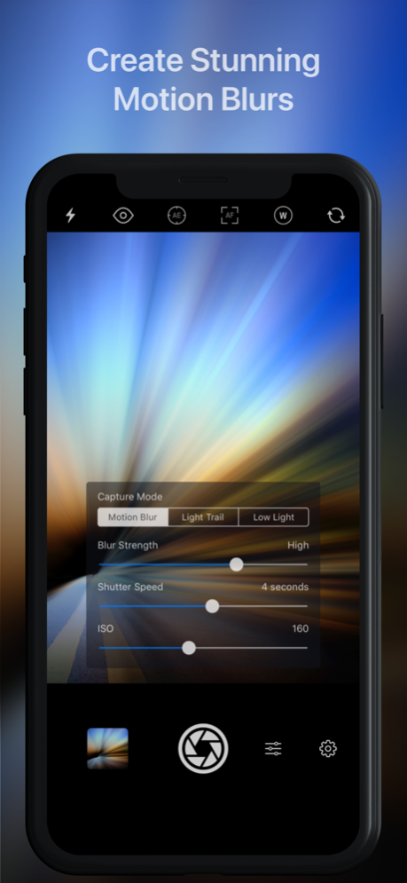 shutter speed on camera iphone