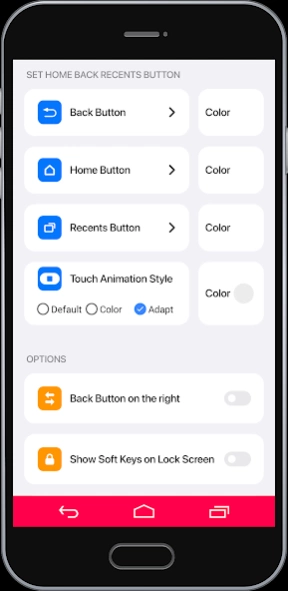 soft keys   home back button settings