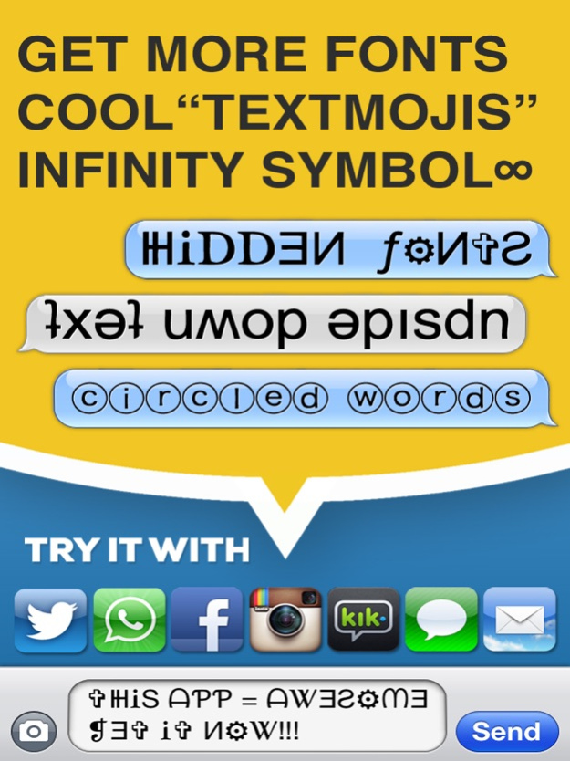 infinity keyboard text