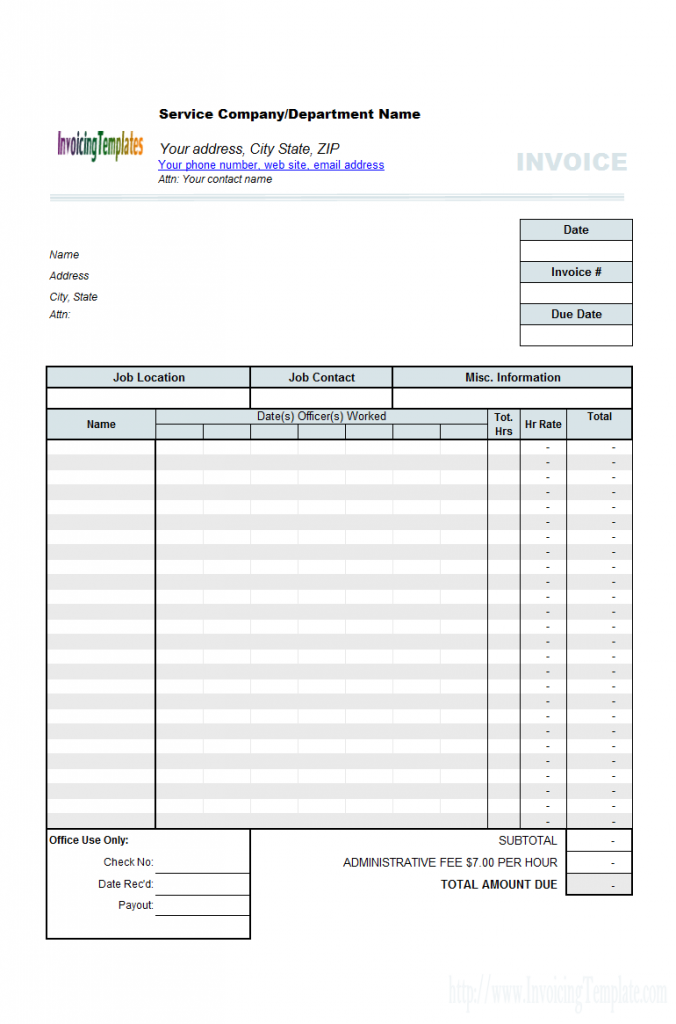 Free Timesheet Invoice Template