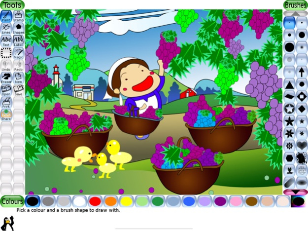 how to draw fish in tux paint