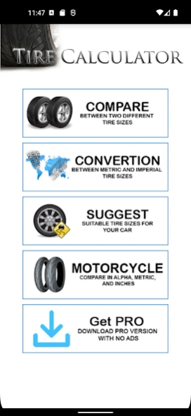 compare tyre circumference