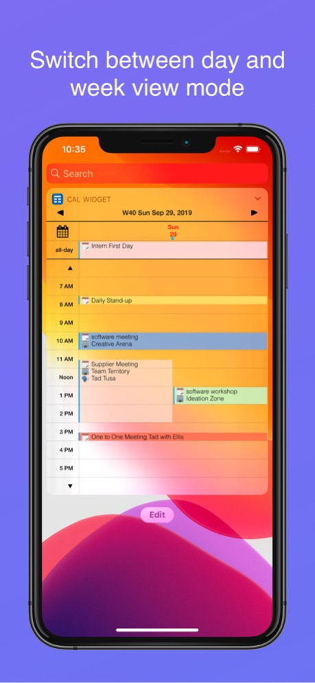 weekly calendar widget